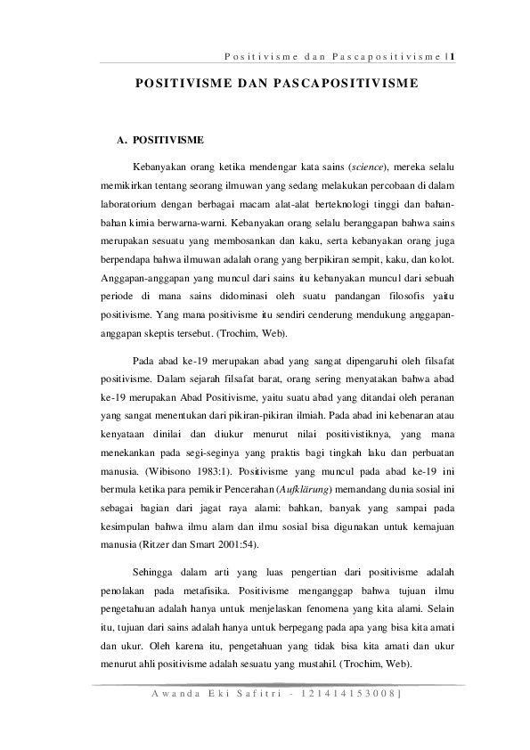 (PDF) Positivisme dan Pasca-positivisme