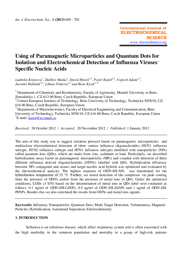 (PDF) Using of Paramagnetic Microparticles and Quantum Dots for ...