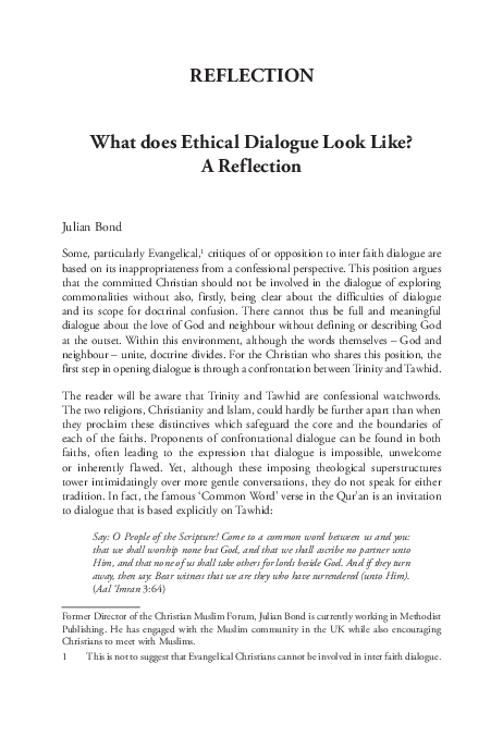 (PDF) Journal of Dialogue Studies Volume 3 Number 1 Reflection: What ...