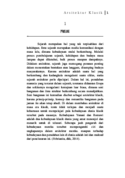 Pdf Sejarah Perkembangan Arsitektur Klasik