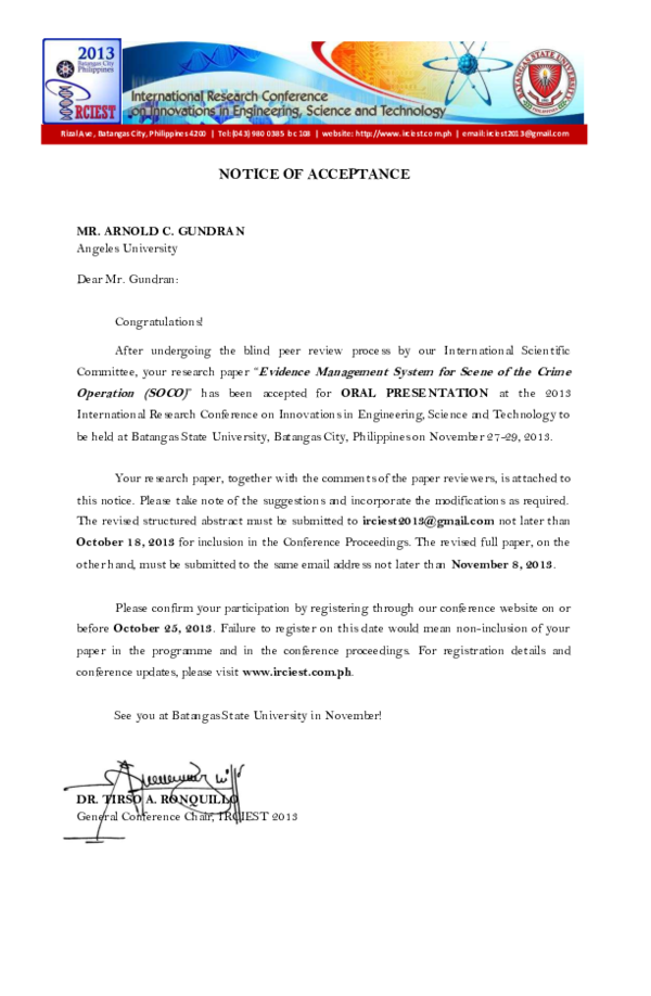 (PDF) Evidence Management System for Scene of the Crime Operation (SOCO)