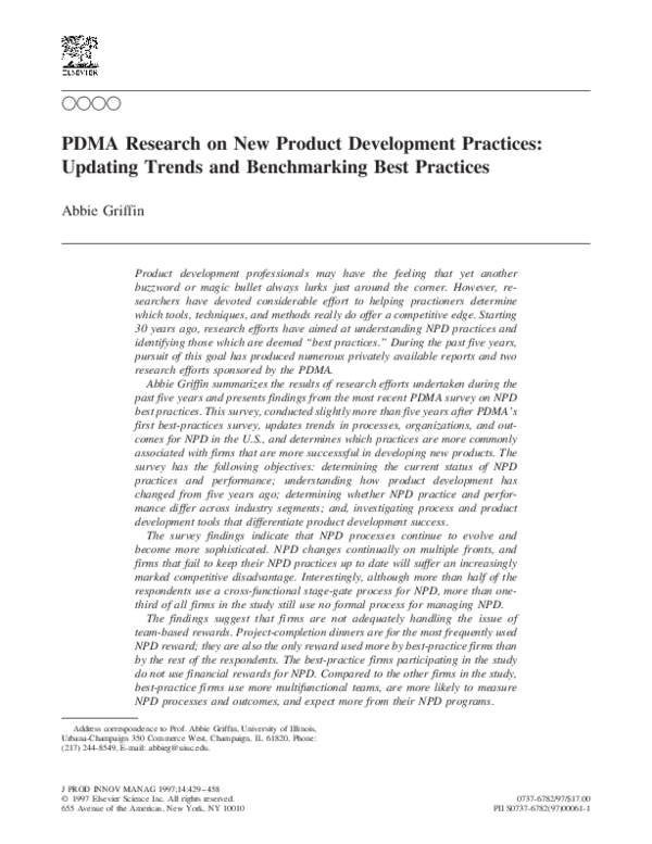 (PDF) PDMA research on new product development practices: Updating ...