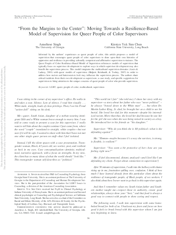 (PDF) Resilience-Based Model of Supervision for Queer People of Color ...