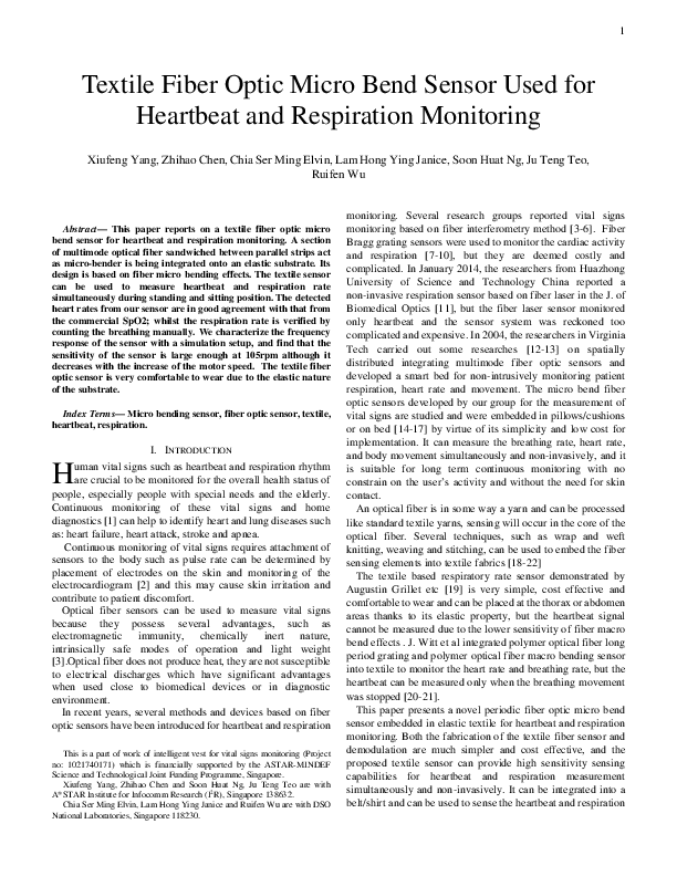 (PDF) Textile Fiber Optic Micro Bend Sensor Used for Heartbeat and ...