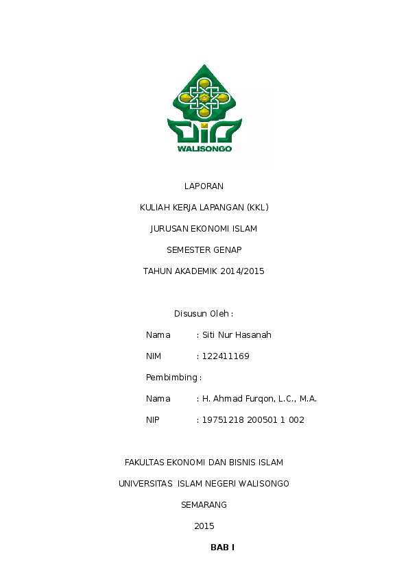 (DOC) Laporan KKL di pulau Bali UIN walisongo Semarang
