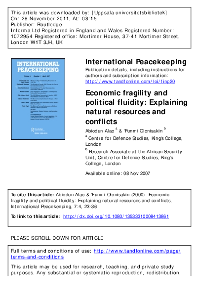 (PDF) Economic fragility and political fluidity: Explaining natural ...