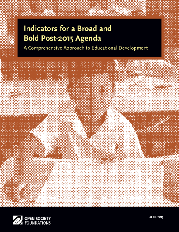 (PDF) Indicators for a Broad and Bold Post-2015 Agenda: A Comprehensive ...