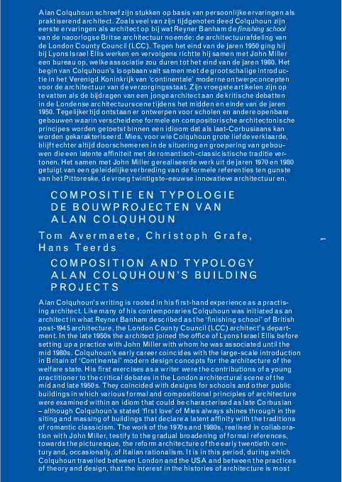 (PDF) Composition and Typology. Alan Colquhoun's Building Projects