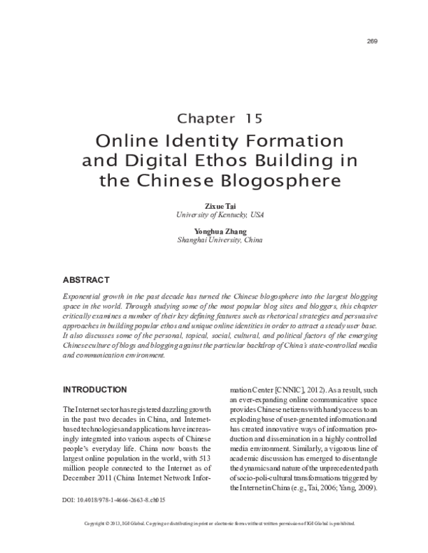 (PDF) Online Identity Formation and Digital Ethos Building in the ...