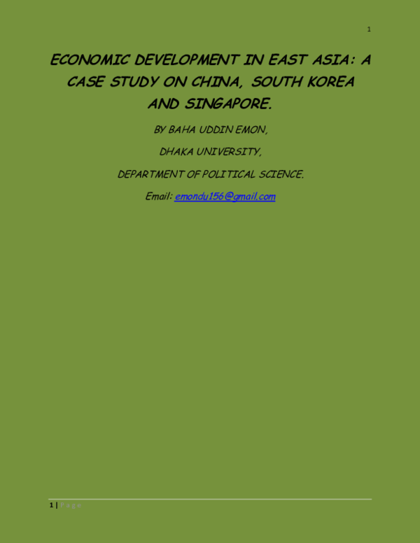 (PDF) East Asian Economic Development ;A Case Study on China,South ...