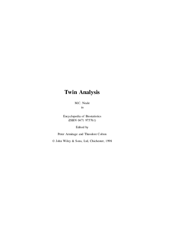 (PDF) Twin analysis