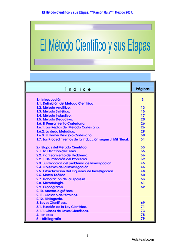 (PDF) EL METODO CIENTIFICO Y SUS ETAPAS