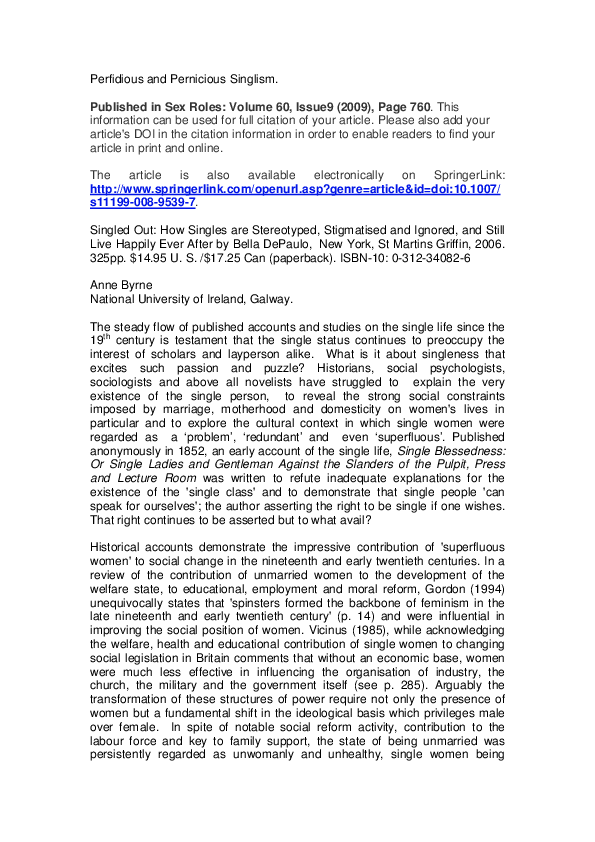 (PDF) Perfidious and Pernicious Singlism.
