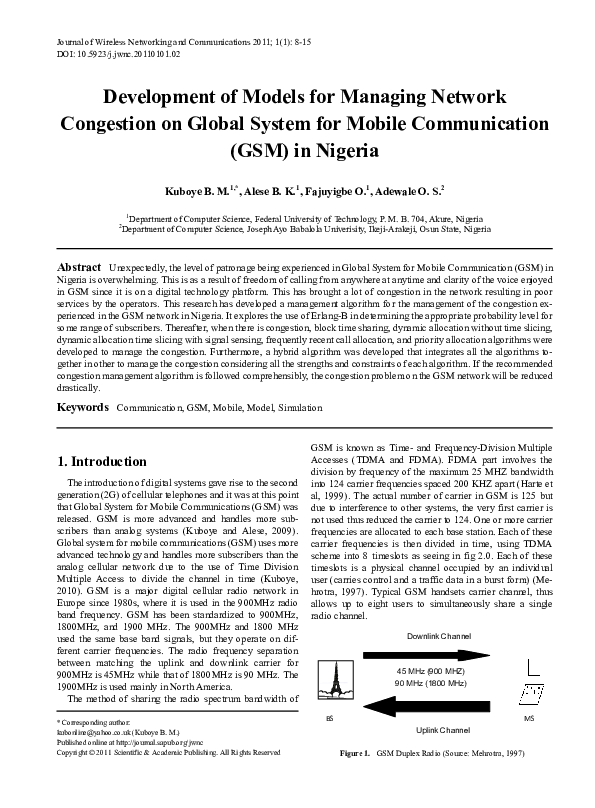 (PDF) Development of Models for Managing Network Congestion on Global ...