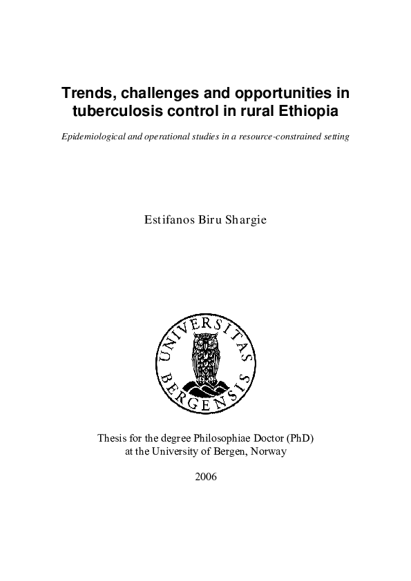 (PDF) Trends, challenges and opportunities in tuberculosis control in ...