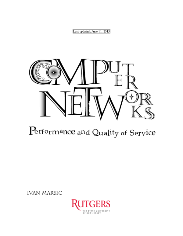 (PDF) Computer Networks : Performance and Quality of Service