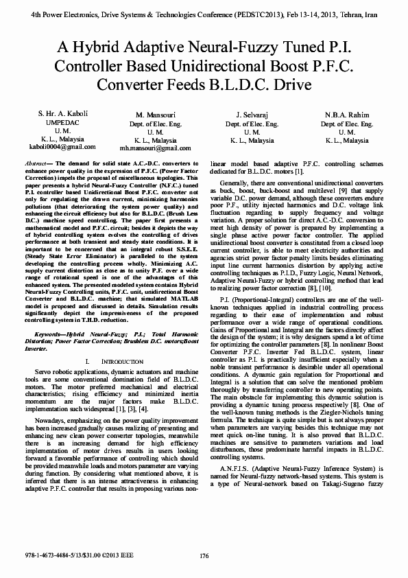 Pdf A Hybrid Adaptive Neural Fuzzy Tuned Pi Controller Based Unidirectional Boost Pfc