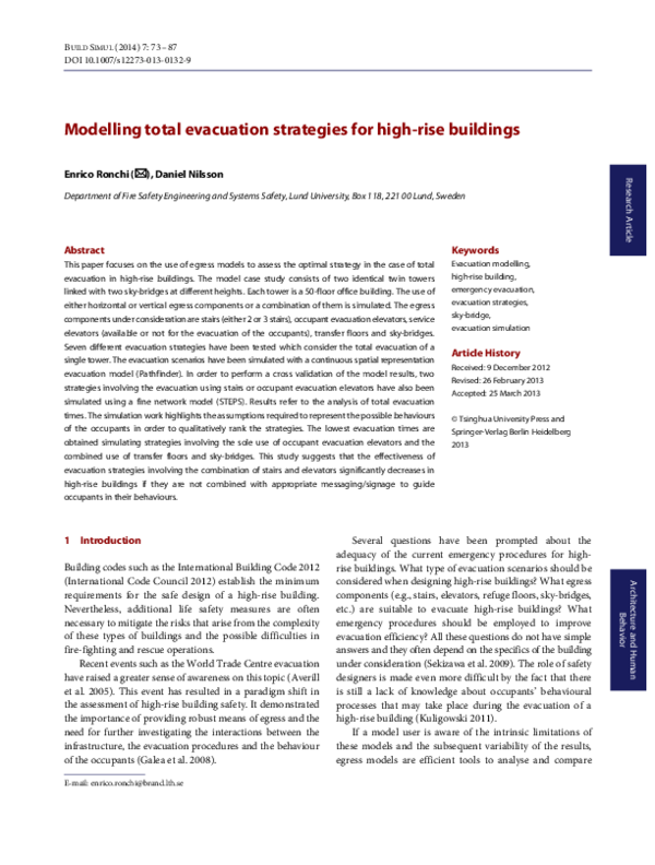 (PDF) Modelling total evacuation strategies for high-rise buildings
