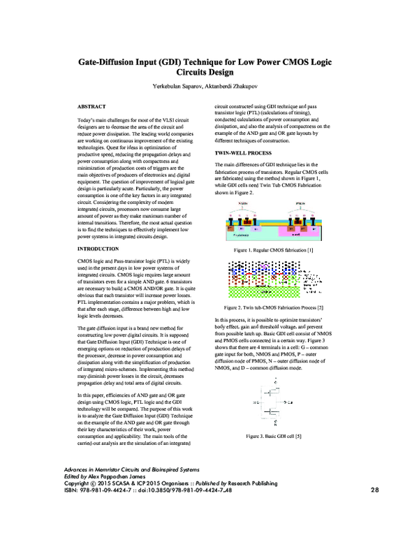 Pdf Gate Diffusion Input Gdi Technique For Low Power Cmos Circuits