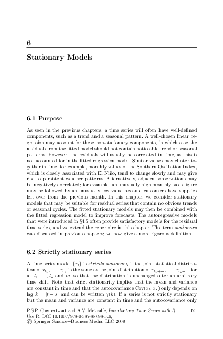(PDF) 6 Stationary Models