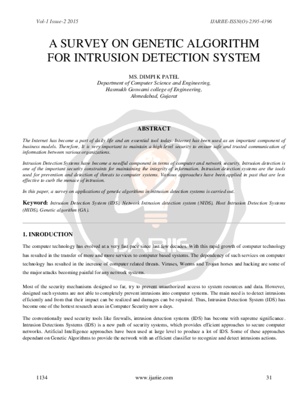 (PDF) A Survey On Genetic Algorithm For Intrusion Detection System ... (PDF) A Survey On Genetic Algorithm For Intrusion Detection System ...