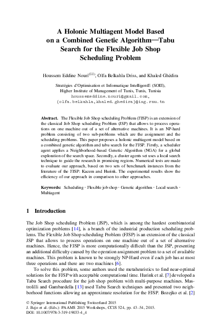(PDF) A Holonic Multiagent Model Based on a Combined Genetic Algorithm─Tabu Search for the ...