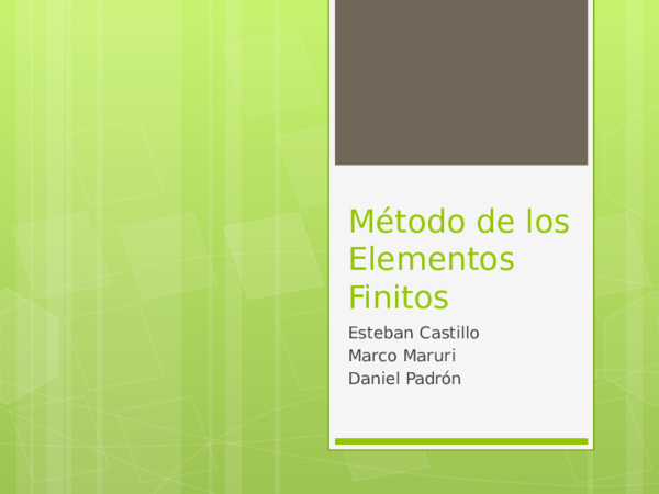 (PPT) Metodo de los Elementos Finitos