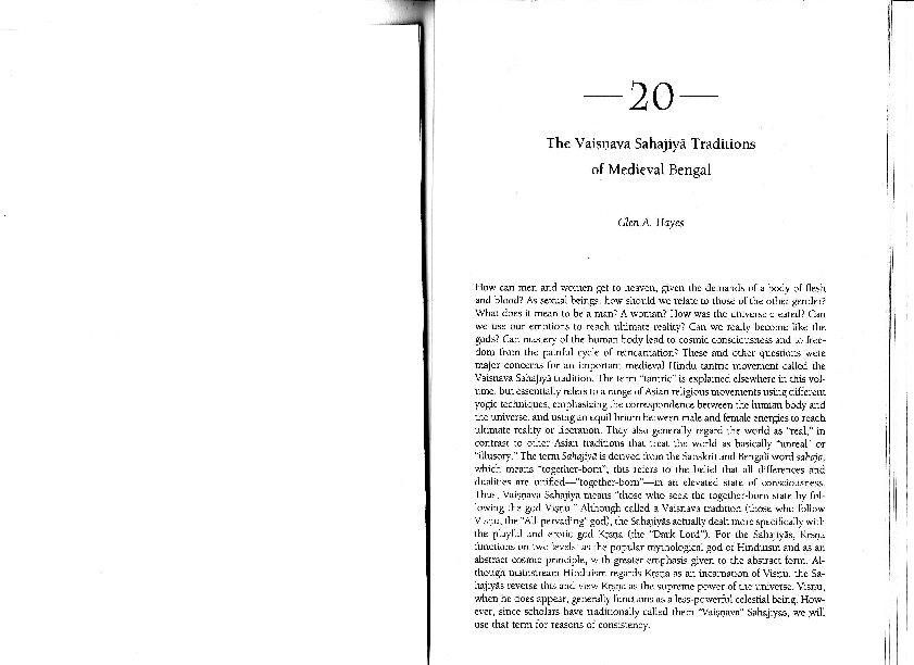 (PDF) The Vaisnava Sahajiya Traditions of Medieval Bengal