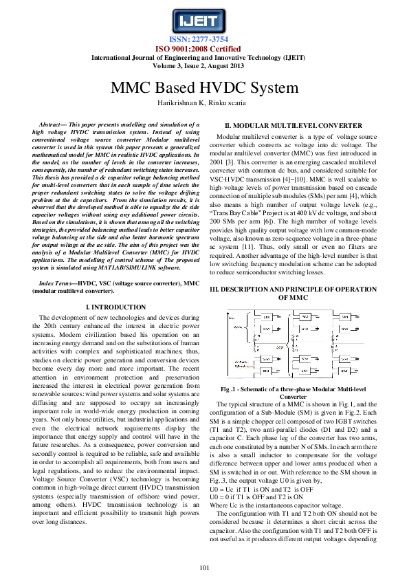 (PDF) MMC Based HVDC System
