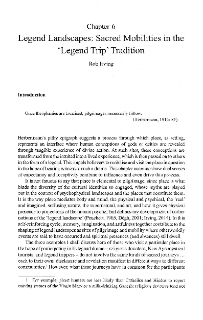 (PDF) Legend Landscapes: Sacred Mobilities in the 'Legend Trip' Tradition.