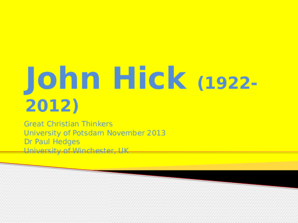 (PPT) John Hick