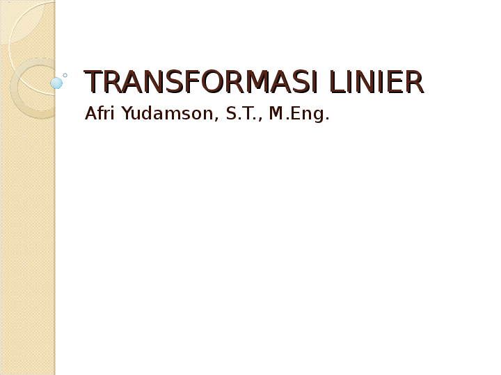 (PPT) 09 Transformasi-Linier