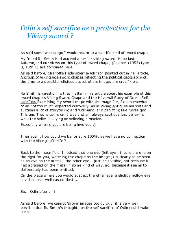 (PDF) Odin's self sacrifice as a protection for the Viking sword