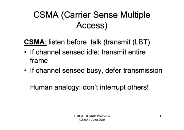 (PDF) CSMA (Carrier Sense Multiple Access