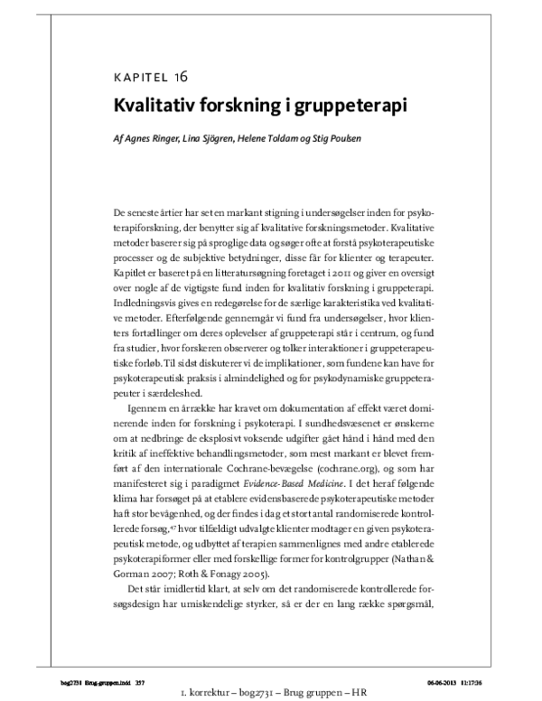 (PDF) Kvalitativ forskning i gruppeterapi