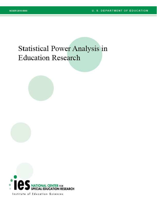 (PDF) Statistical Power Analysis in Education Research
