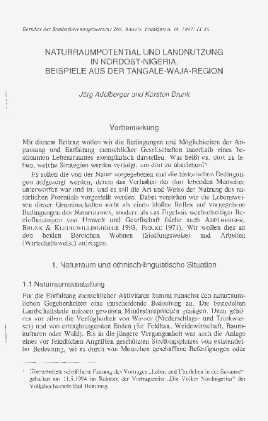 (PDF) Naturraumpotential und Landnutzung in Nordost-Nigeria. Beispiele ...