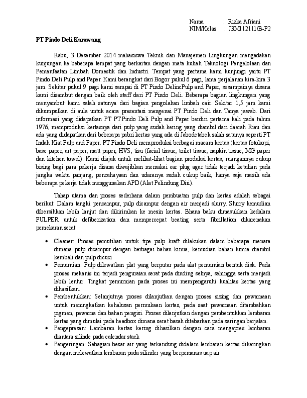 (DOC) PT Pindo Deli Karawang