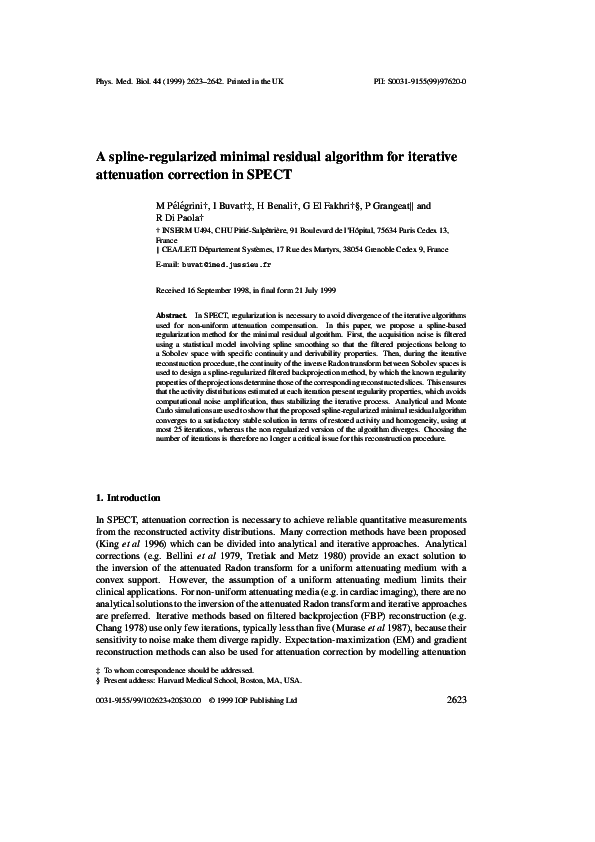 Pdf A Spline Regularized Minimal Residual Algorithm For Iterative