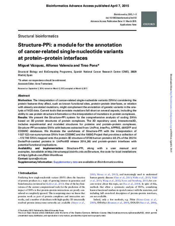 (PDF) Structure-PPi: a module for the annotation of cancer-related ...