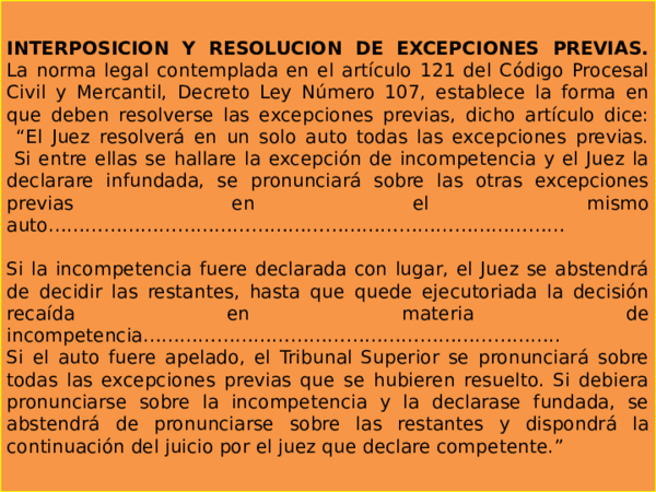 (PPT) DIAPOSITIVAS EXCEPCIONES PREVIAS