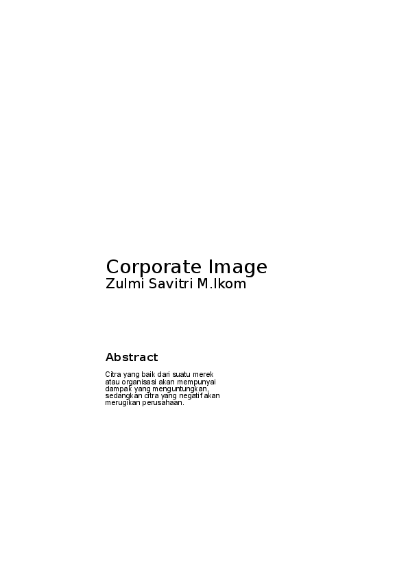 (DOC) Corporate Image (Image pada Perusahaan)