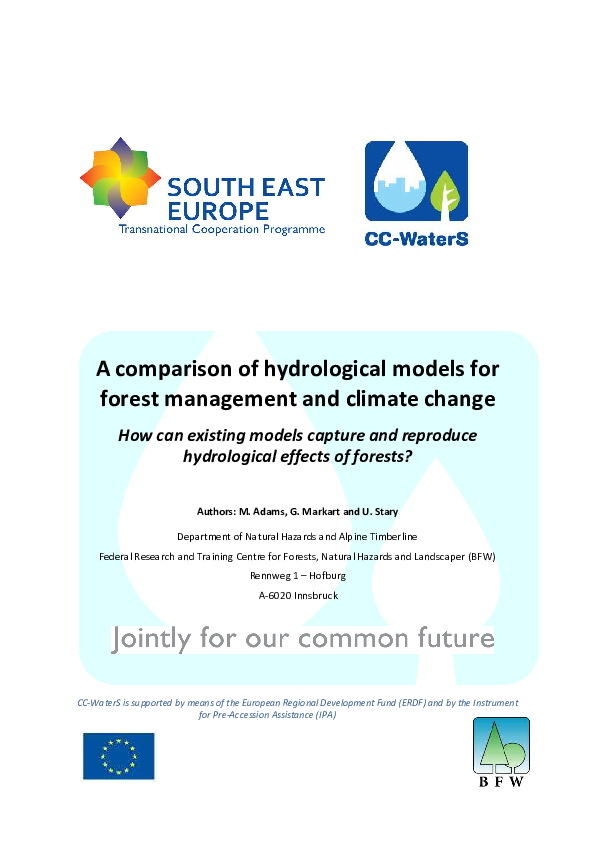 (PDF) A comparison of hydrological models for forest management and ...