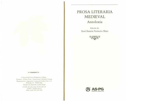 (PDF) Antoloxía da prosa literaria medieval
