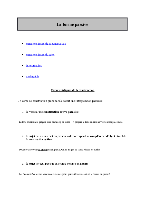 (DOC) La forme passive