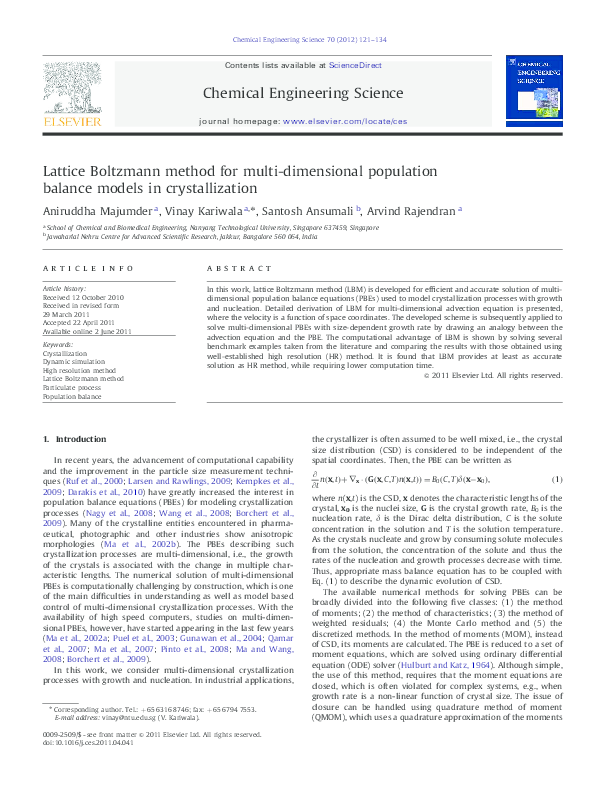 Lattice Boltzmann method for multi-dimensional population balance ...