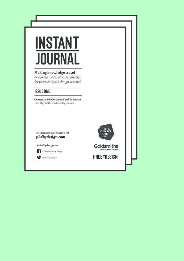(PDF) PhD by Design - Instant Journal #1 - Making knowledge travel (2015)
