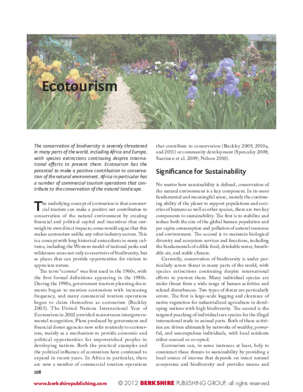 (PDF) Ecotourism