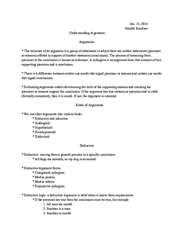 (PDF) Understanding Arguments