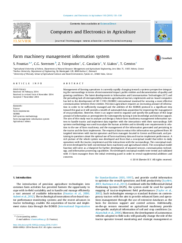 (PDF) Farm machinery management information system